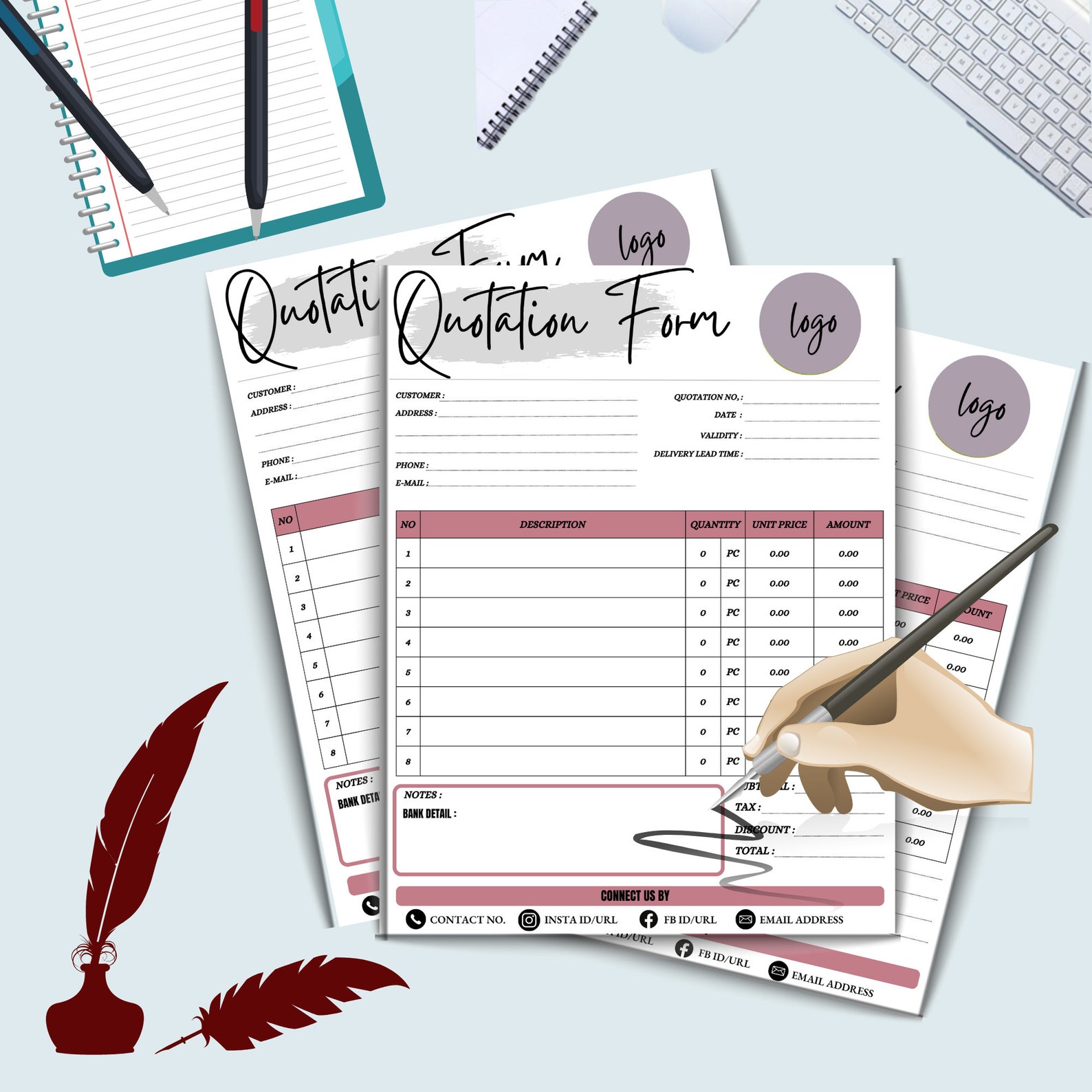 Custom Quotation Form Template Modern Quotation Form Small - Etsy