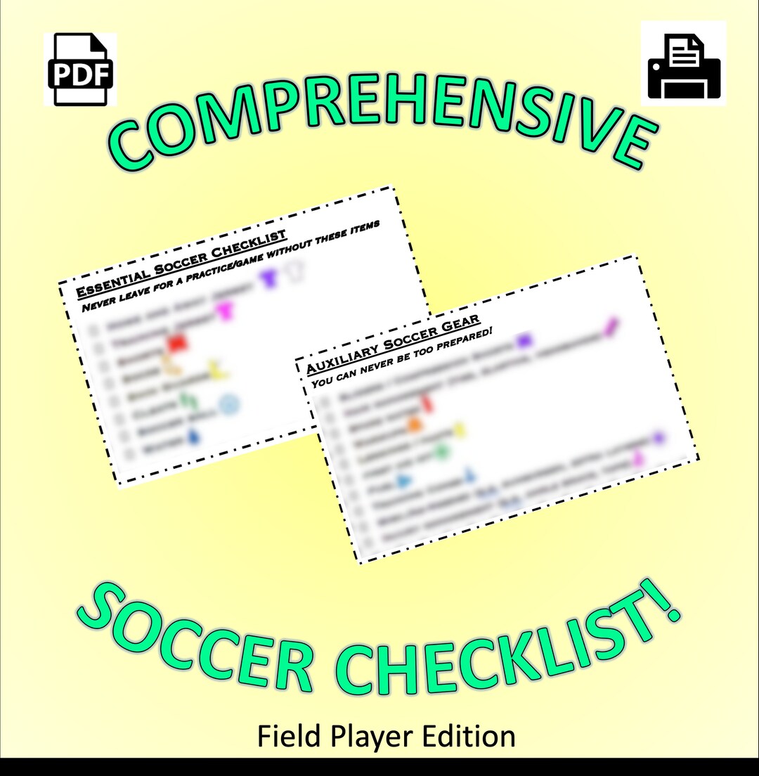 Soccer Equipment Checklist - Etsy