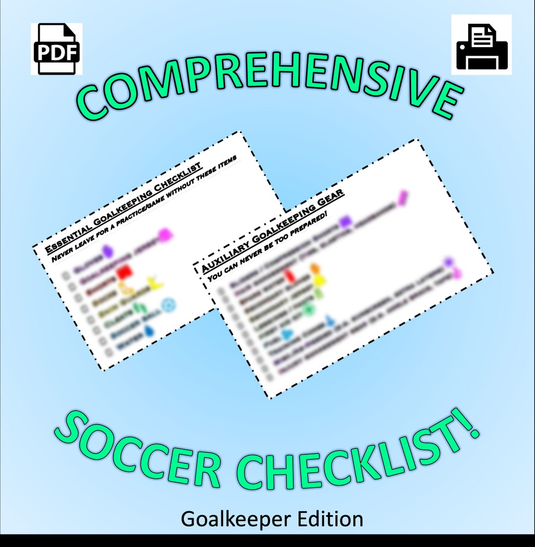 Comprehensive Goalkeeper Soccer Checklist - Etsy