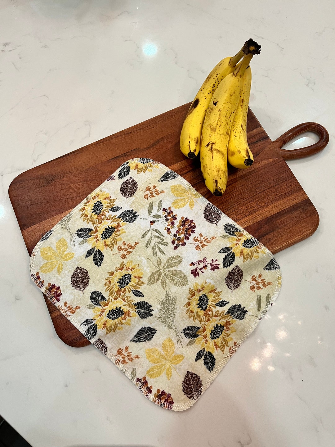 Sunflower Flannel Non-paper Towels, Reusable Kitchen Cloth, Set of 12 ...