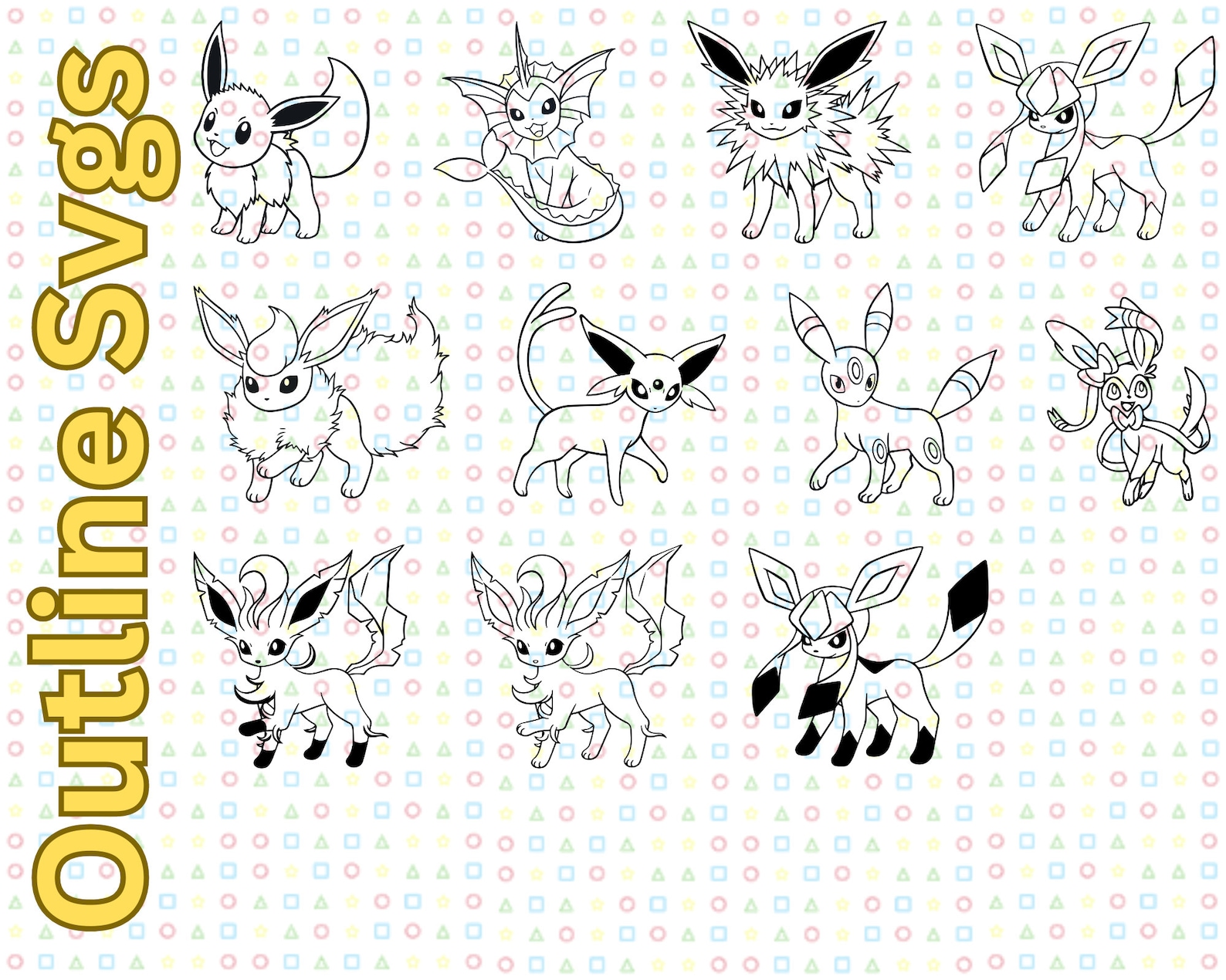 Eeveelution Extravaganza SVG Bundle: 20 Adorable Designs for Pokémon ...