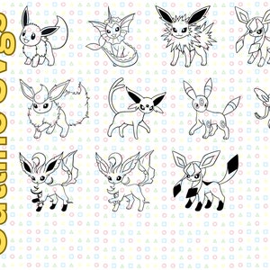 Eeveelution Extravaganza SVG Bundle: 20 Adorable Designs for Pokémon ...