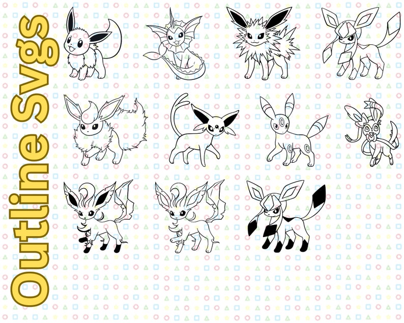 Eeveelution Extravaganza SVG Bundle: 20 Adorable Designs for Pokémon ...