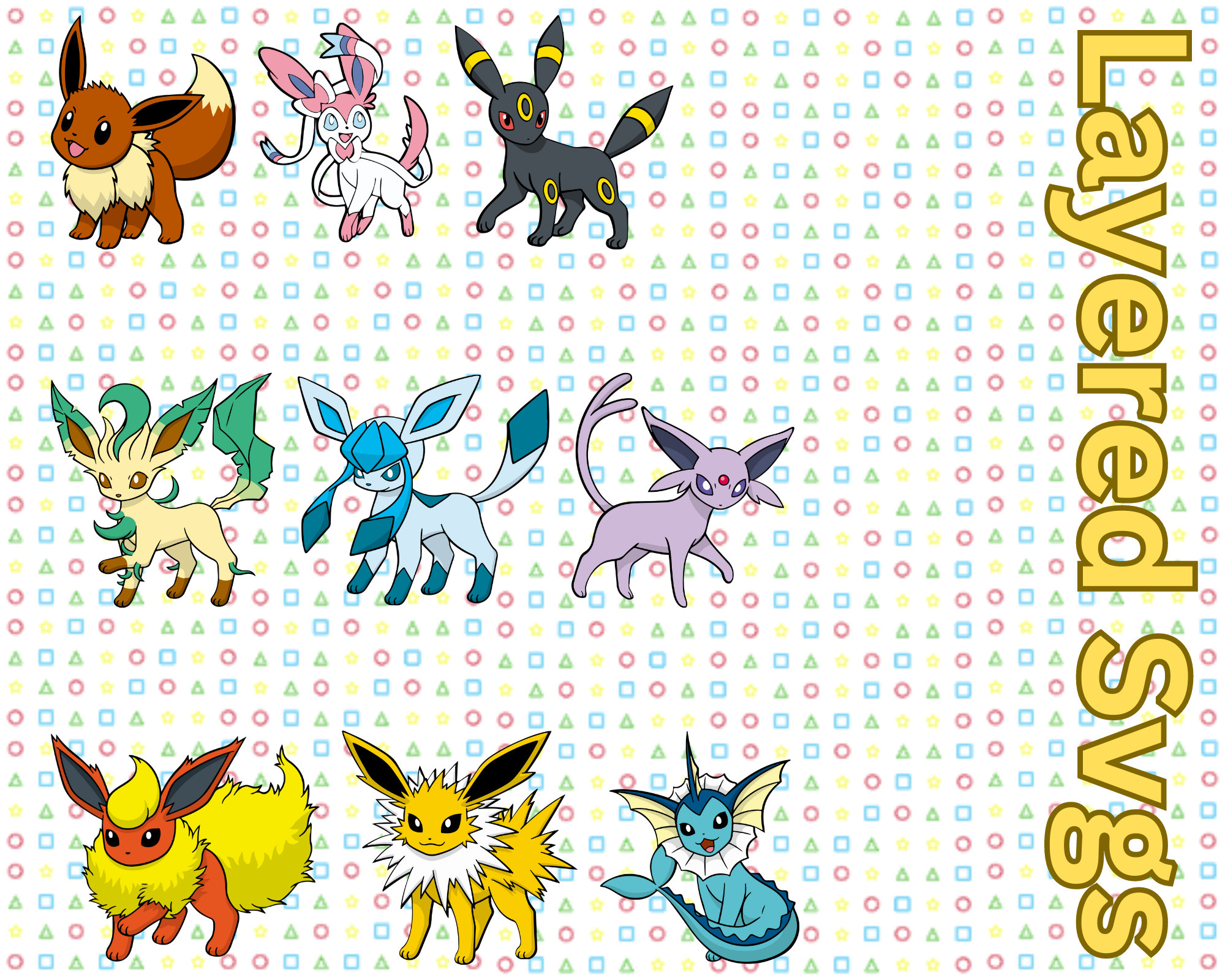 Eeveelution Extravaganza SVG Bundle: 20 Adorable Designs for Pokémon ...