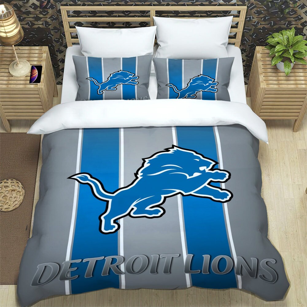 Detroit Lions Bedding Three-piece Set Fashionable Printed - Etsy Australia