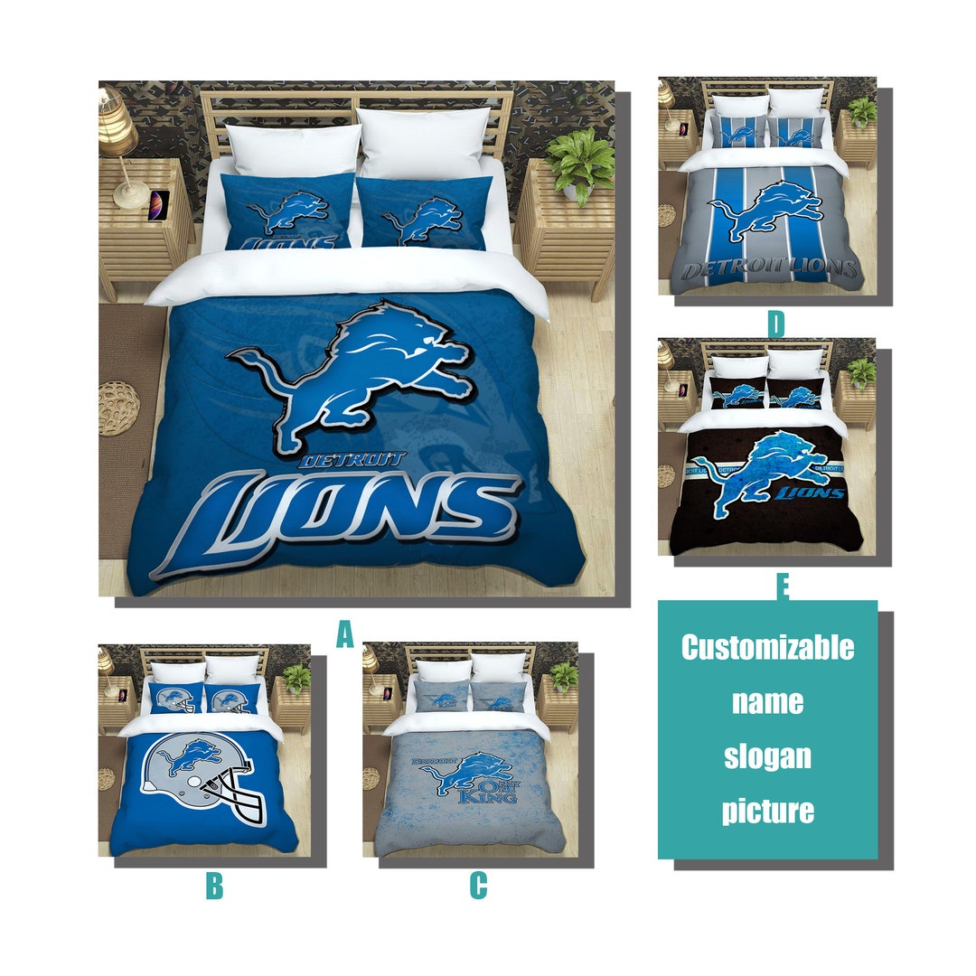 Detroit Lions Bedding Three-piece Set Fashionable Printed - Etsy Australia