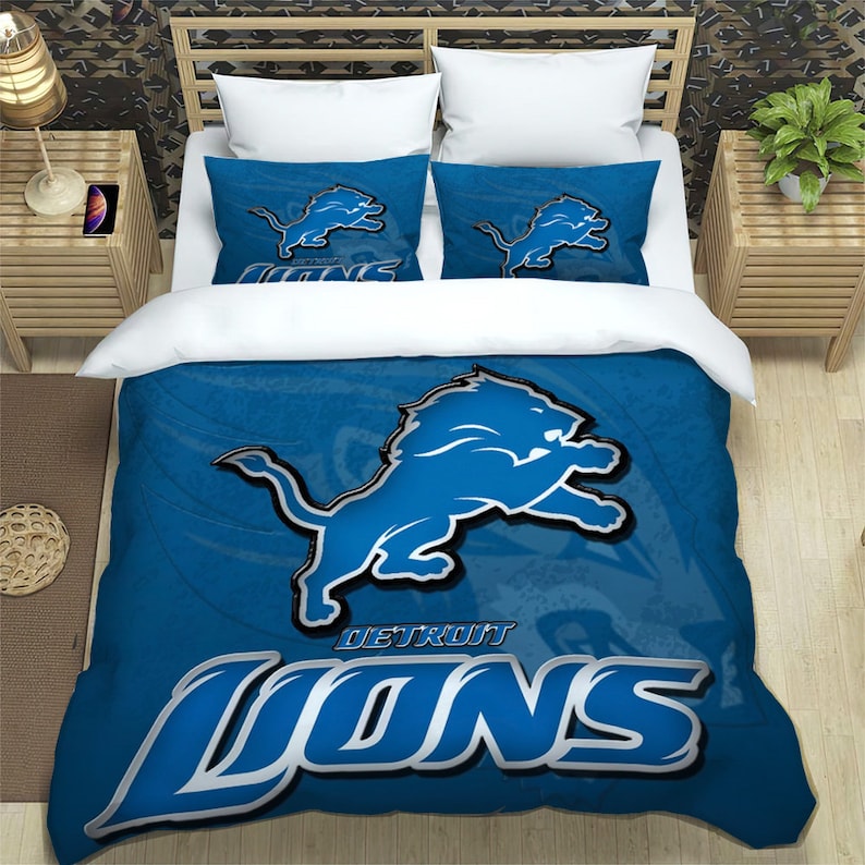 Detroit Lions Bedding Three-piece Set Fashionable Printed - Etsy Australia
