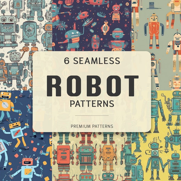 Robot Pattern - Etsy