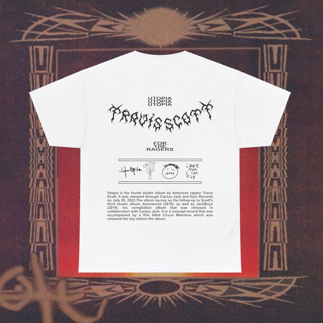 Travis Scott T-shirt Hiphop Shirt Utopia Tshirt Fan Made Shirt Rodeo ...