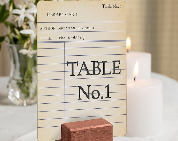 Library Card Table Numbers Book Theme Wedding - Etsy