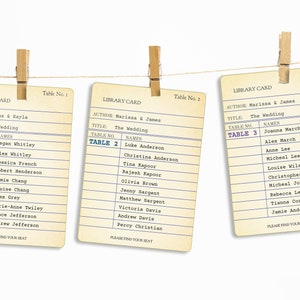 Wedding Seating Chart Template, Library Book Card Wedding Seating Plan ...