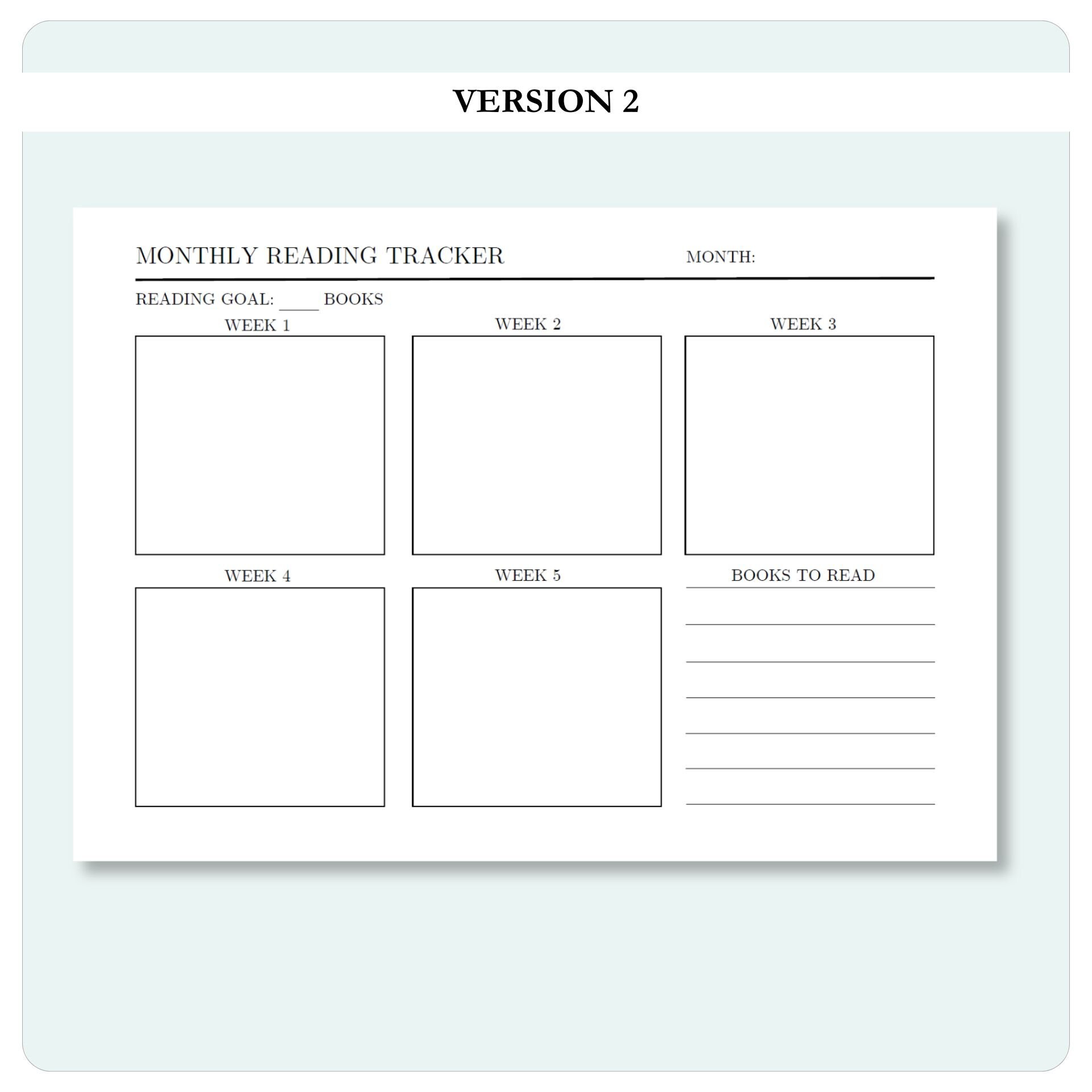 Monthly Reading Habit Tracker Printable, Reading Book Log Template ...