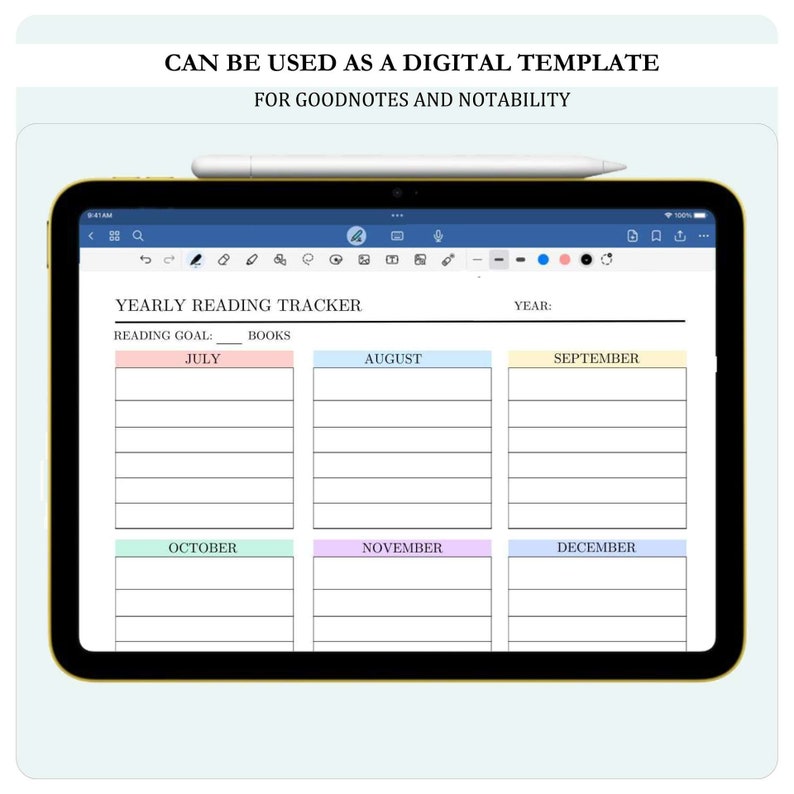 Yearly Reading Habit Tracker Printable, Reading Book Log Template ...