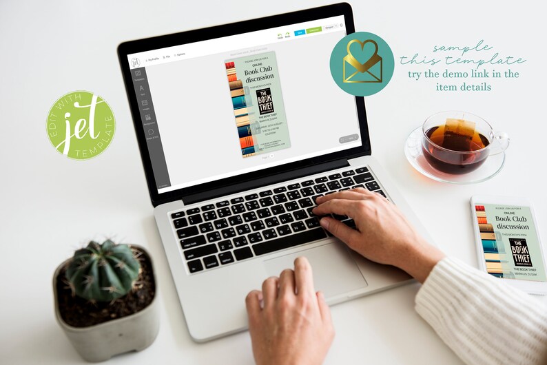 Editable BOOK CLUB Invitation Template, Editable Electronic Invite for ...