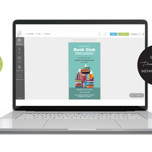 Editable BOOK CLUB Invitation Template, Editable Electronic Invite for ...