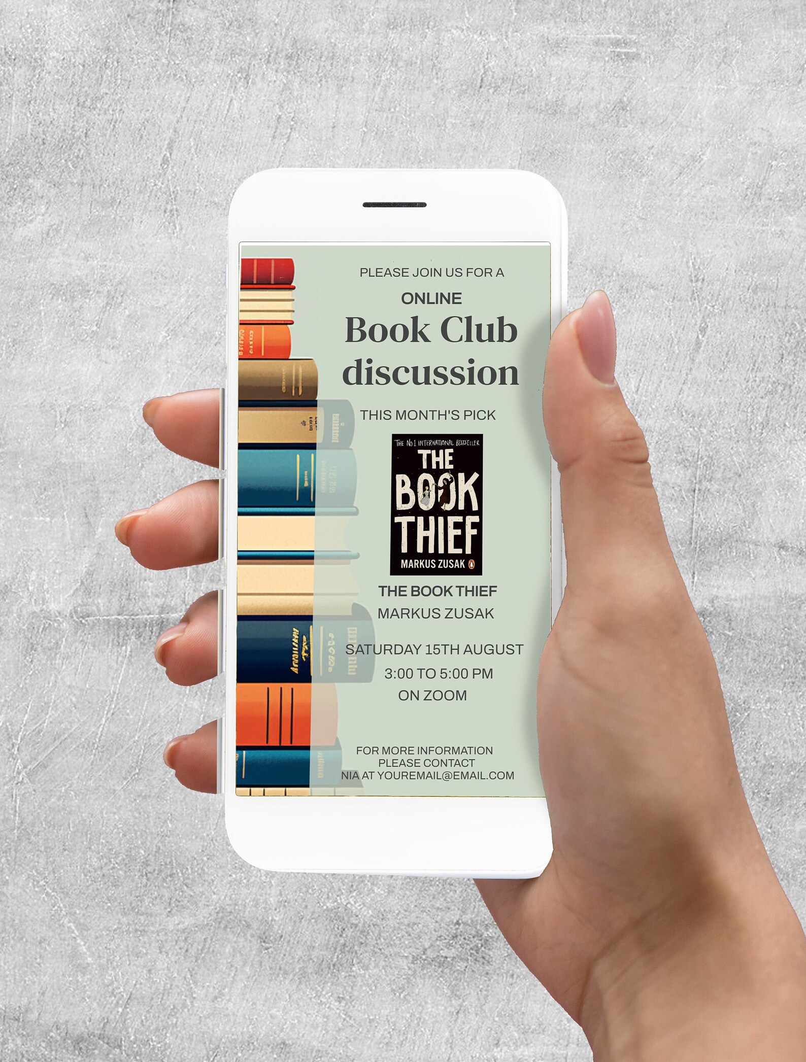 Editable BOOK CLUB Invitation Template, Editable Electronic Invite for ...