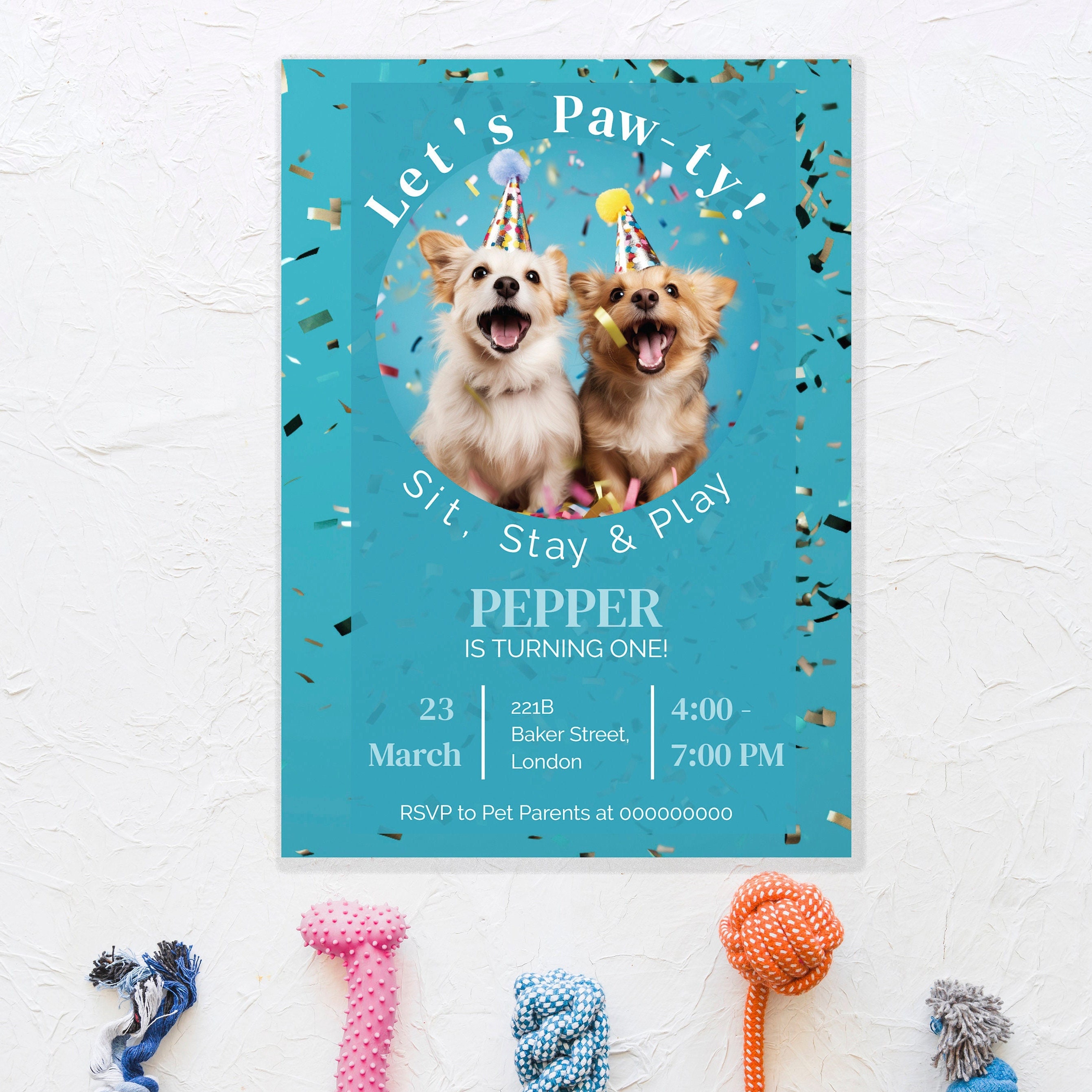 Editable Dog Birthday Party Invitation, Pet Birthday Invite, Let's ...