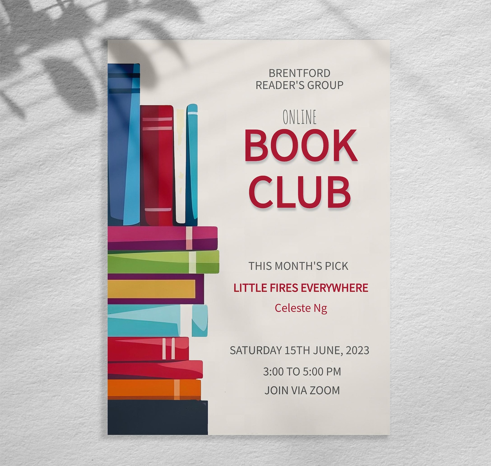 Editable BOOK CLUB Invitation Template, Editable Book Invite for Print ...