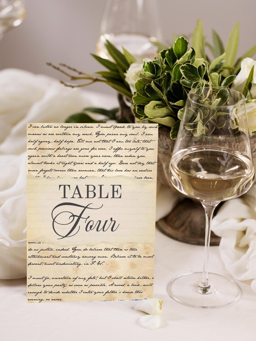 Literary Table Numbers Template, Vintage Book Theme Wedding (4x6" & 5x7 ...