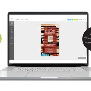 Editable BOOK CLUB Invitation Template, Editable Book Invite for Print ...