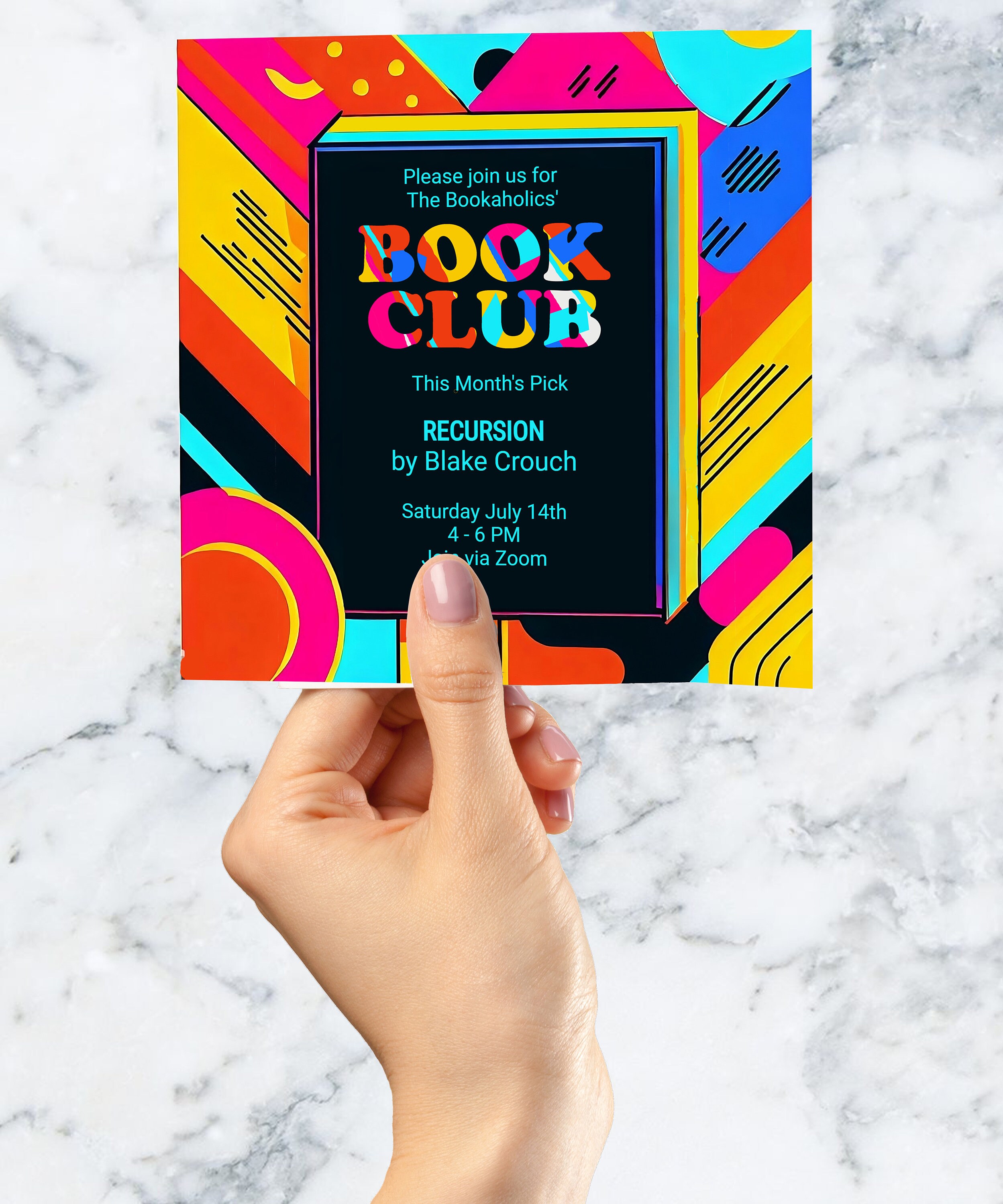 Editable BOOK CLUB Invitation Template, Editable Invite for Email and ...