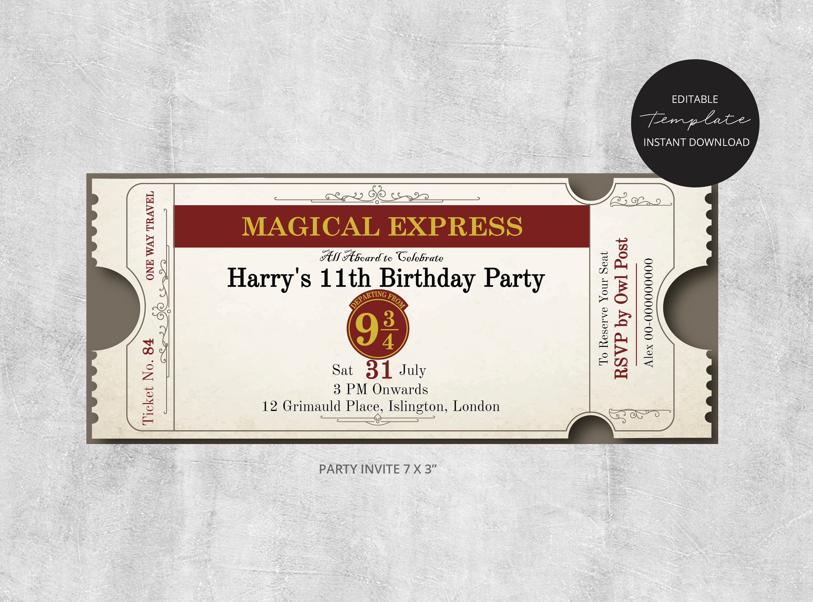 Wizard Magical Party Invitation, Wizardry Witchcraft School Express ...