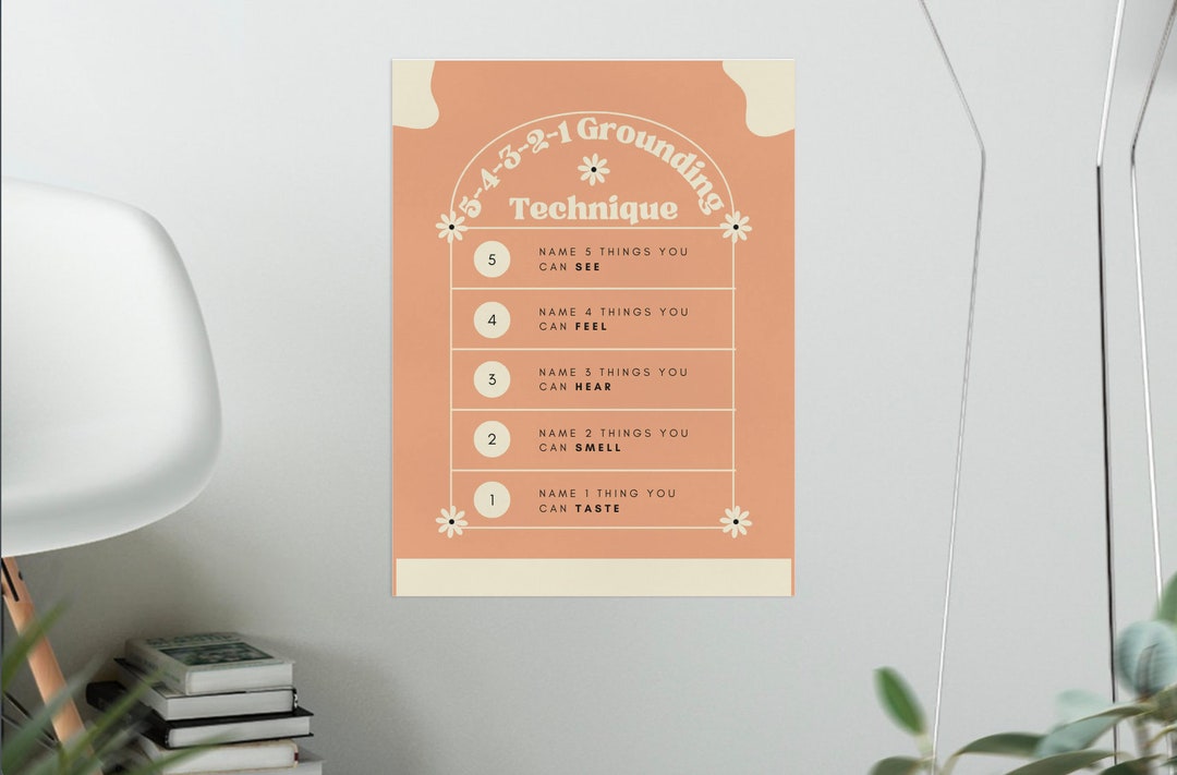 5-4-3-2-1 Grounding Technique Print | Kid's Room, Classroom, Therapy ...