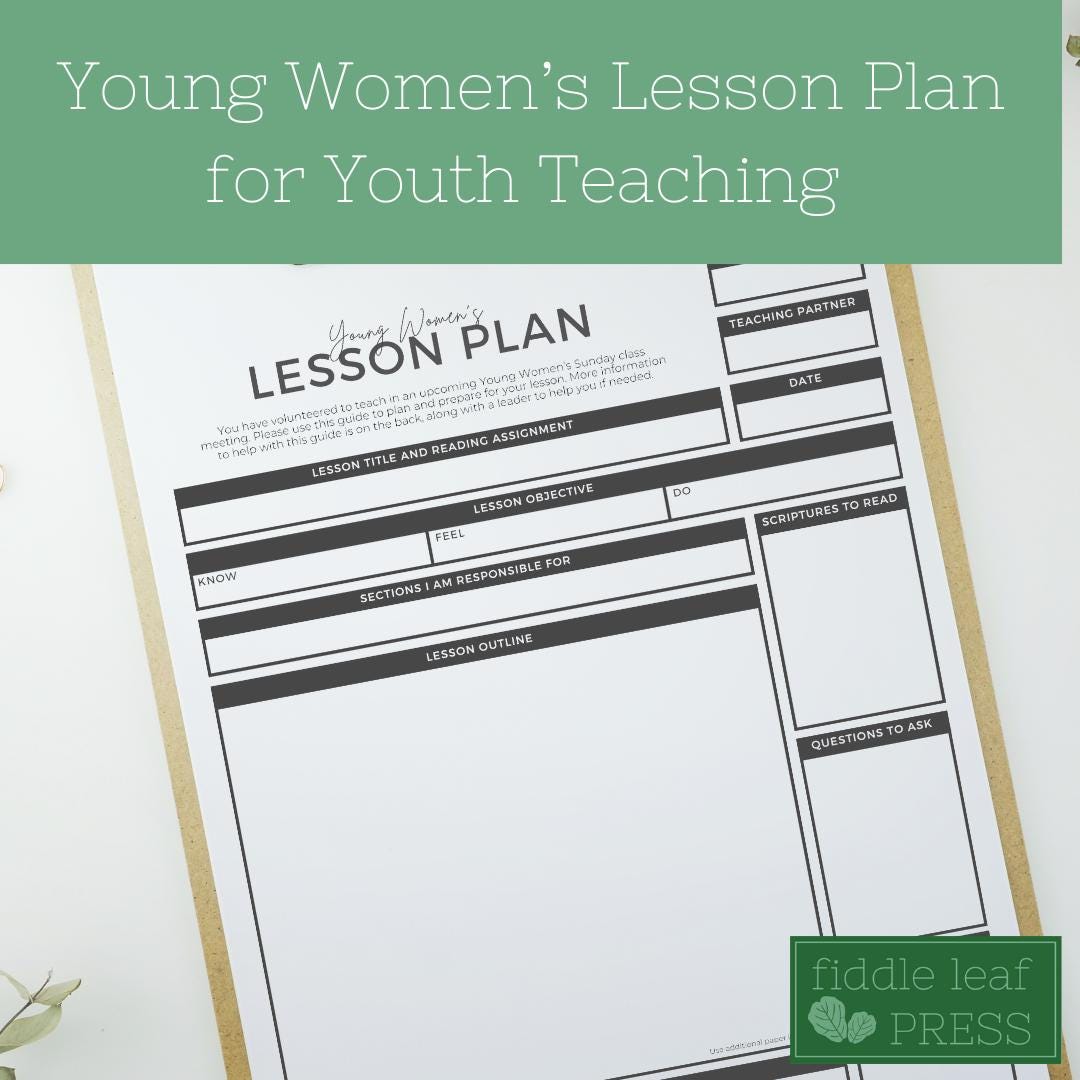 Young Women Lesson Plan | YW Come Follow Me Printable | LDS Youth ...