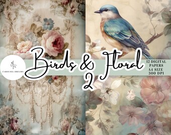 Vintage Birds Junk Journal Add-on Kit Ethereal Birds and Ephemera ...