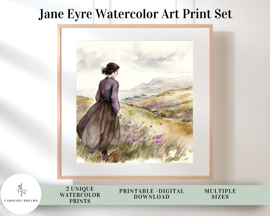 Jane Eyre Vintage Watercolor DIGITAL Art Print Set - Instant Download ...