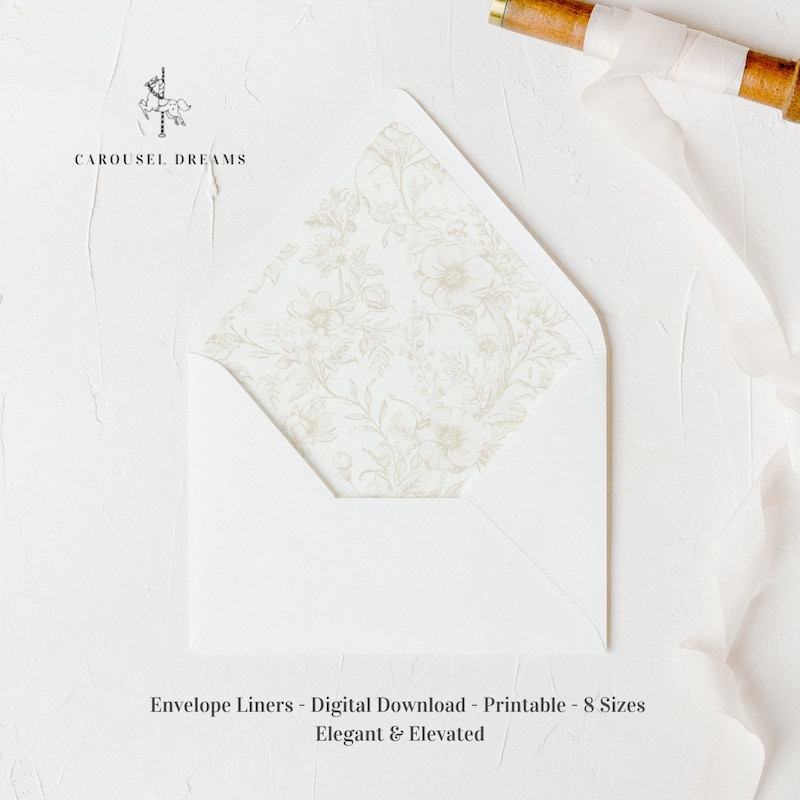 Envelope Liners Toile Printed Template - Etsy