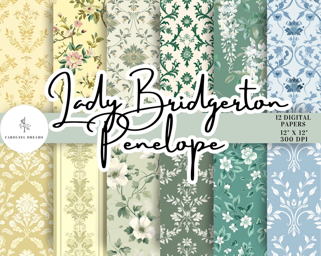 Bridgerton Penelope Inspired Digital Paper – Regency Floral Patterns ...