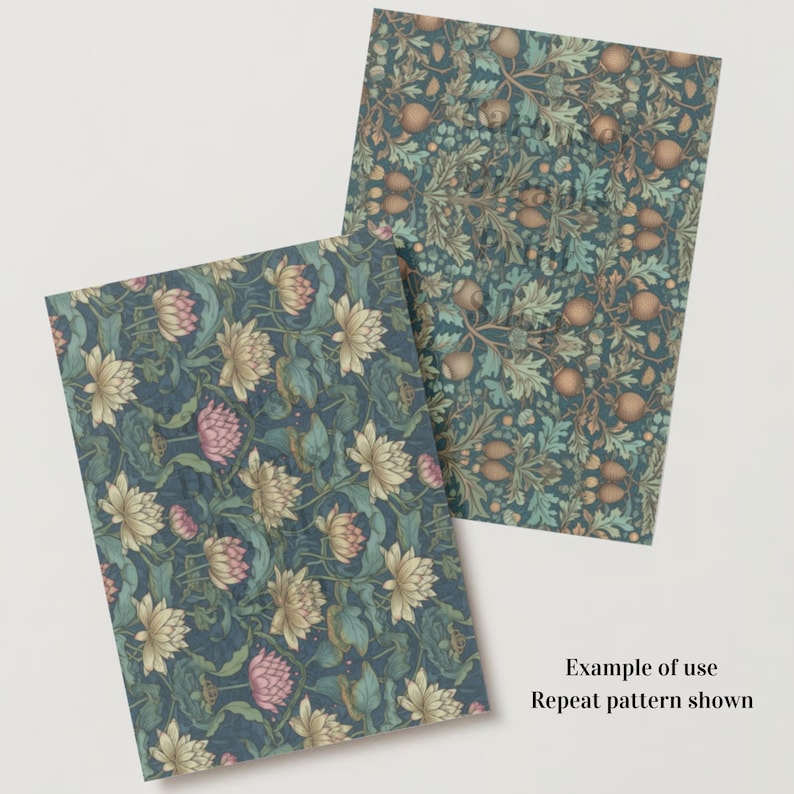 William Morris Inspired 12 Digital Paper Pack Instant Download ...