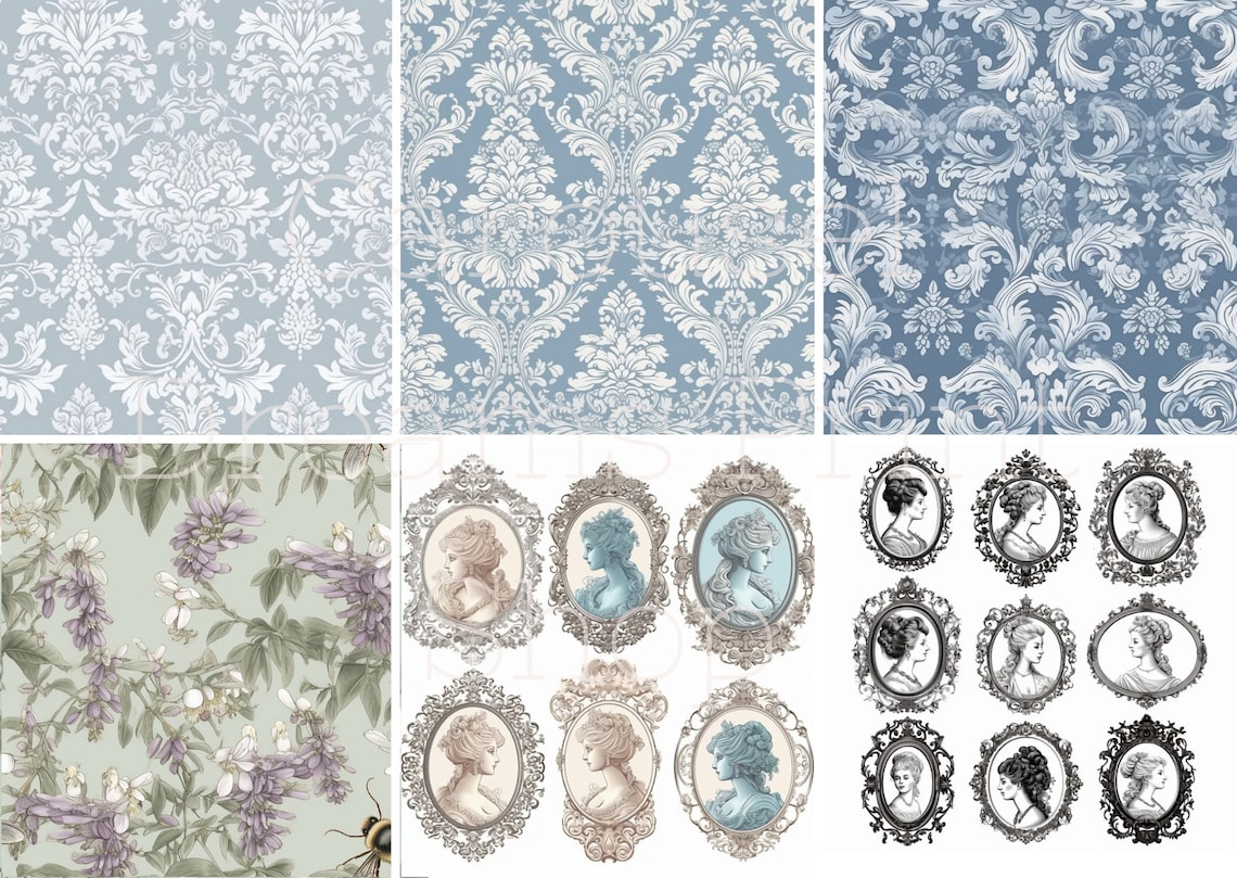 Best Seller - Bridgerton Inspired 12 Digital Paper Bundle - Instant ...