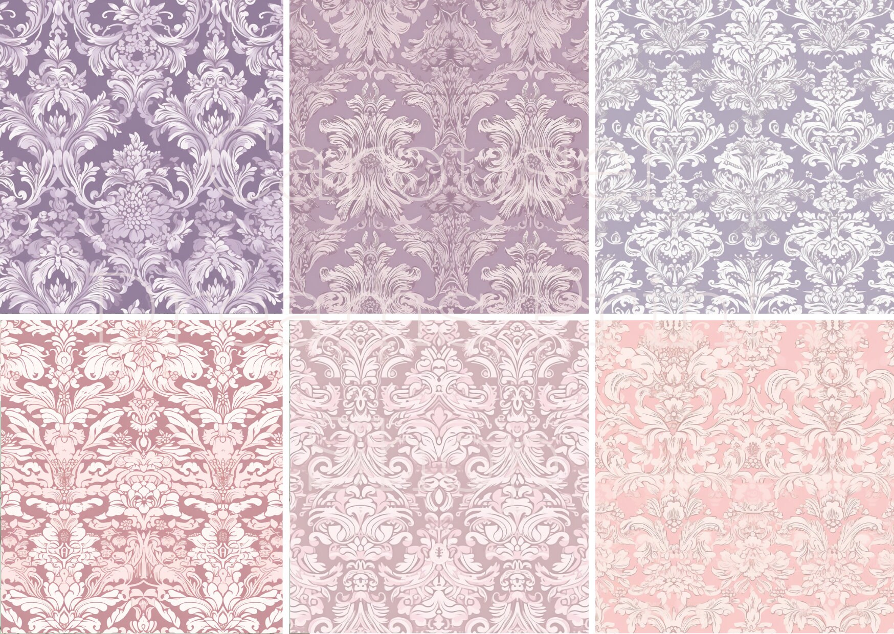 Damask Dreams 20 Digital Paper Pack Instant Download, Seamless Repeat Pattern, Printable Planner ...
