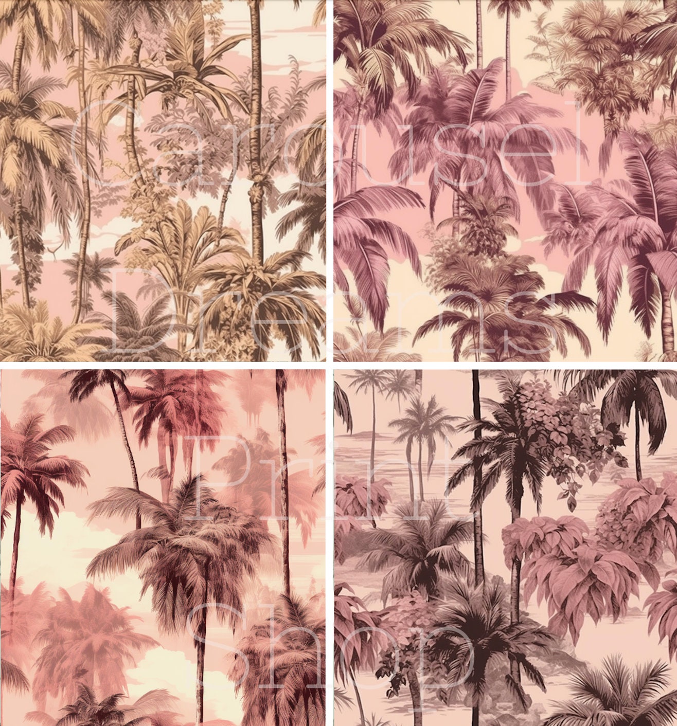 Vintage Palms DIGITAL Paper Pack Instant Download Seamless - Etsy