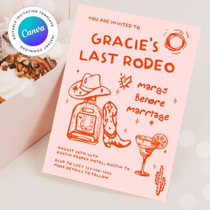 Scribble Illustrated Last Rodeo Bachelorette Party Invitation Weekend ...