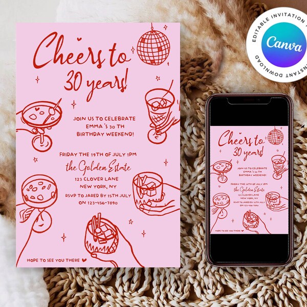 Hand Drawn Invite - Etsy