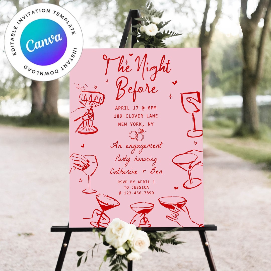 REHEARSAL DINNER SIGN Template, French Inspired Wedding Rehearsal ...