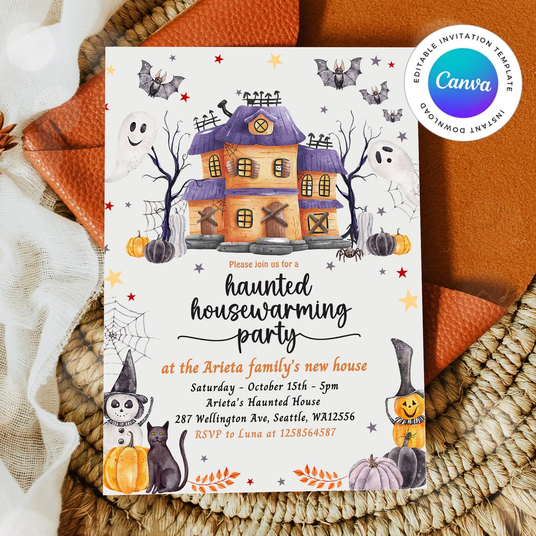 Editable Haunted Housewarming Party Invitation Halloween - Etsy