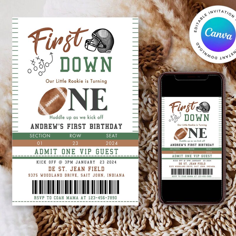 First Down Birthday Party - Etsy