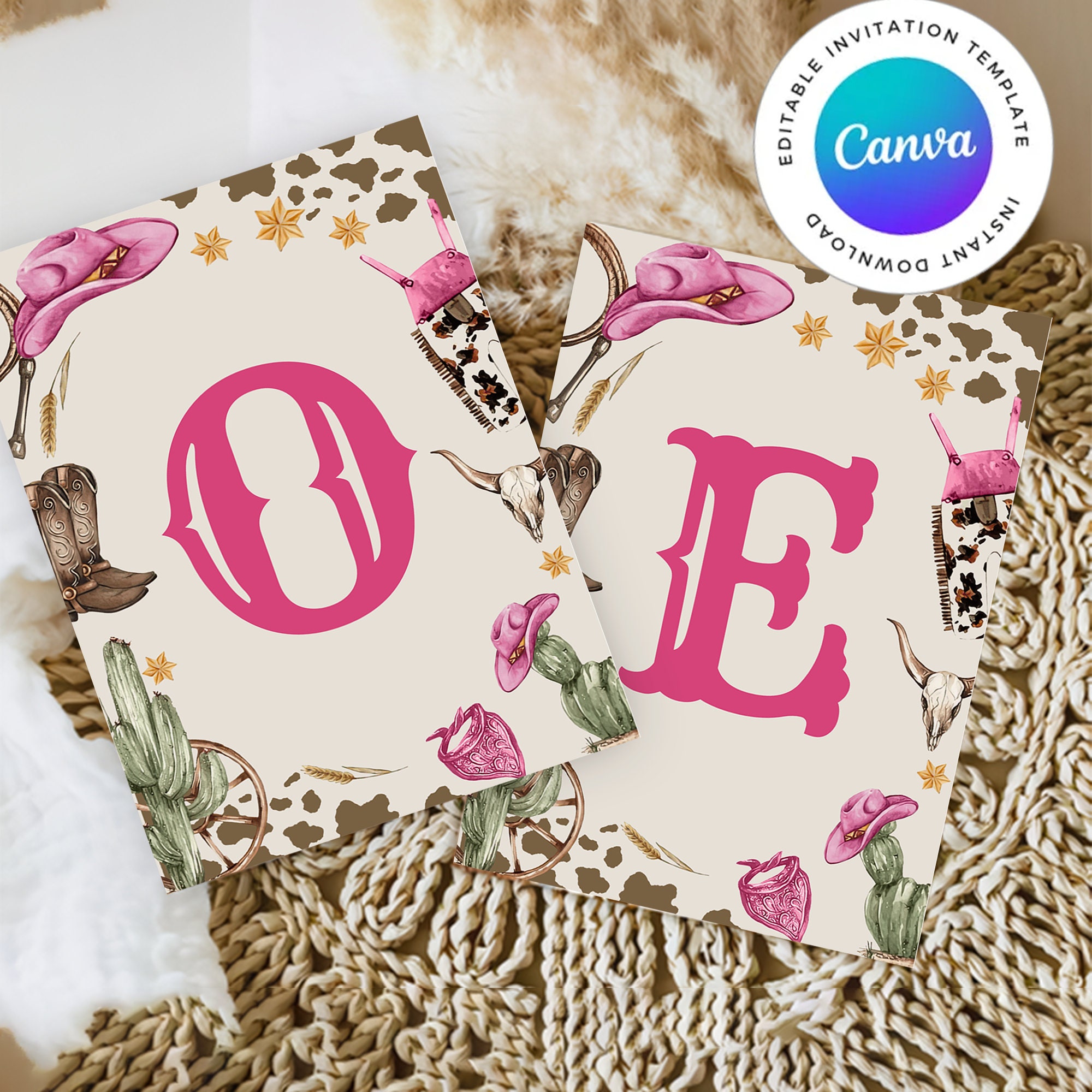 Editable Cowgirl Birthday Party Banner Western Birthday - Etsy