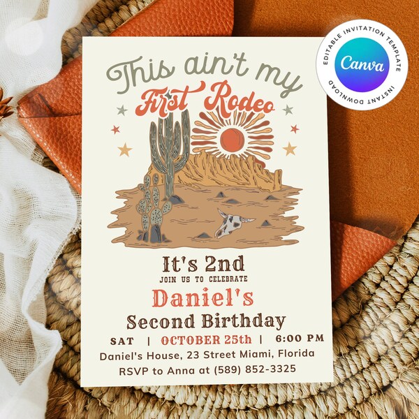 2nd Rodeo Birthday Invitation - Etsy