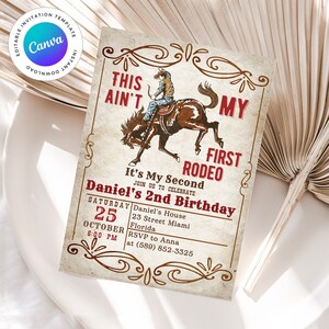 Not My First Rodeo Birthday Invitation, Western Birthday Invitation ...