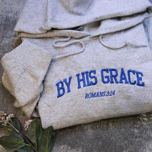 Embroidered by His Grace Hoodie| Embroidered Christian Hoodie Vintage ...