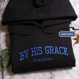 Embroidered by His Grace Hoodie| Embroidered Christian Hoodie Vintage ...