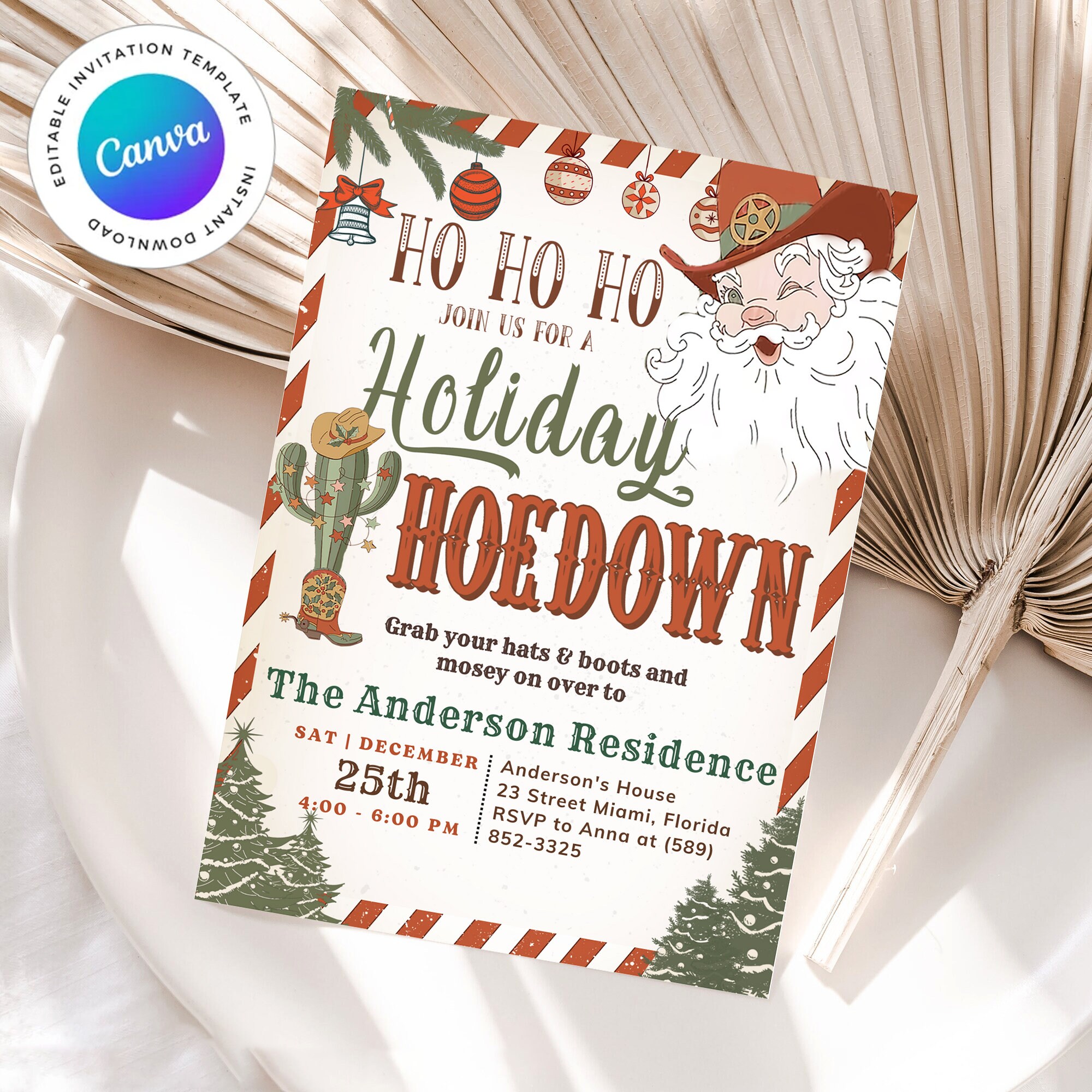 Cowboy Santa Holiday Party Invite Western Christmas Party - Etsy