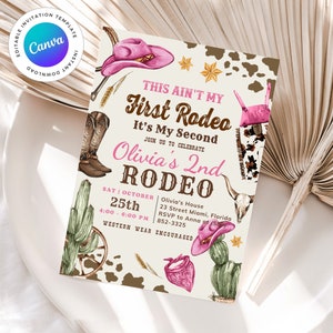 Editable Cowgirl Birthday Party Invitation, Editable Western Birthday ...