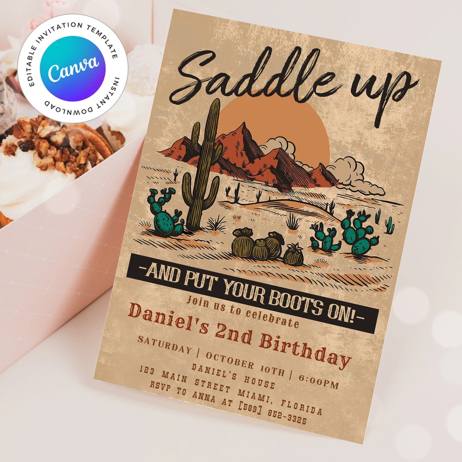 Editable Western Saddle up Birthday Invitation EDITABLE - Etsy