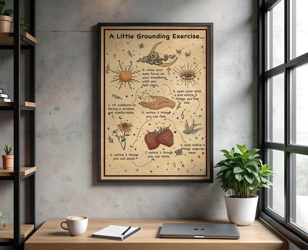 Grounding Exercise Poster for Anxiety Management School Counselor ...
